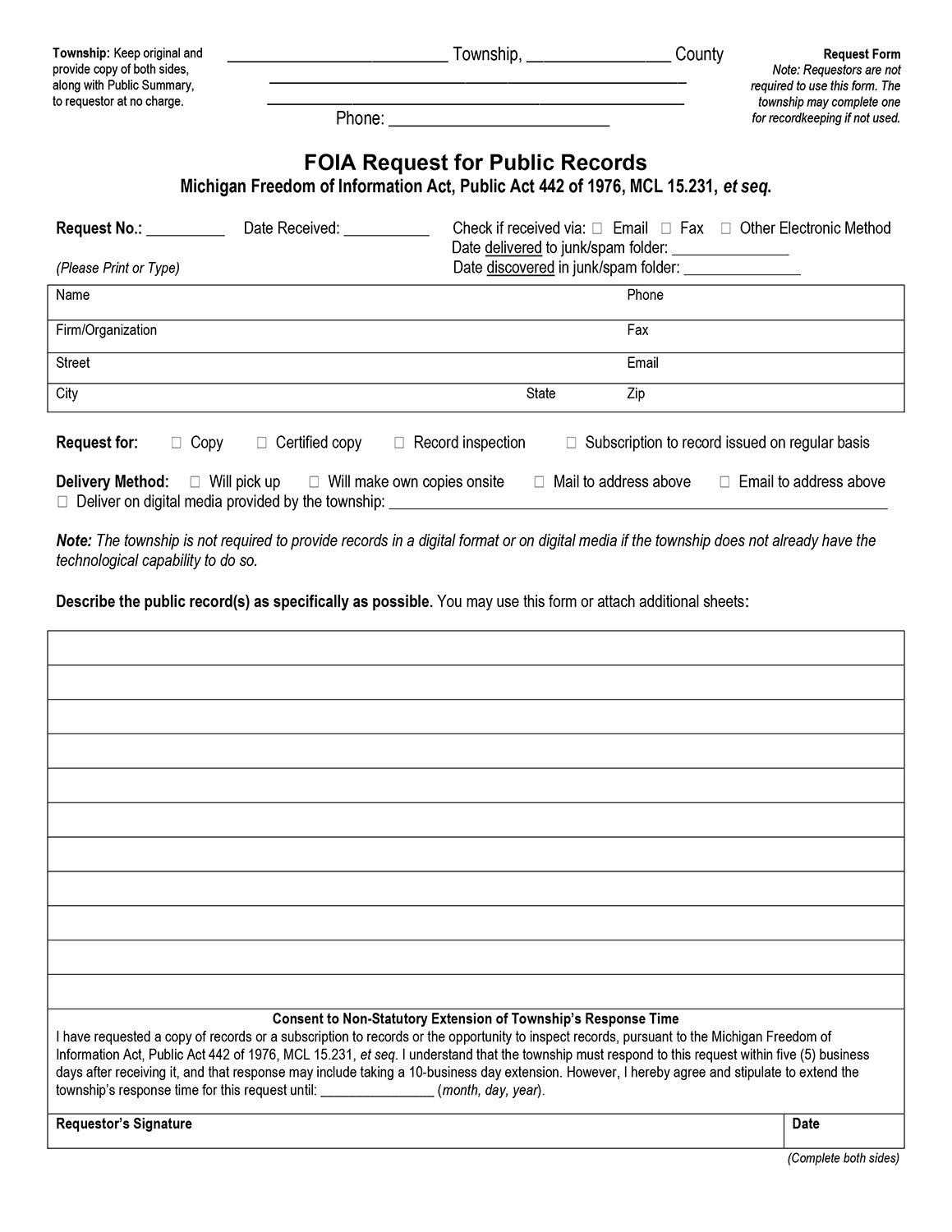 Documents & Forms - Tilden Township